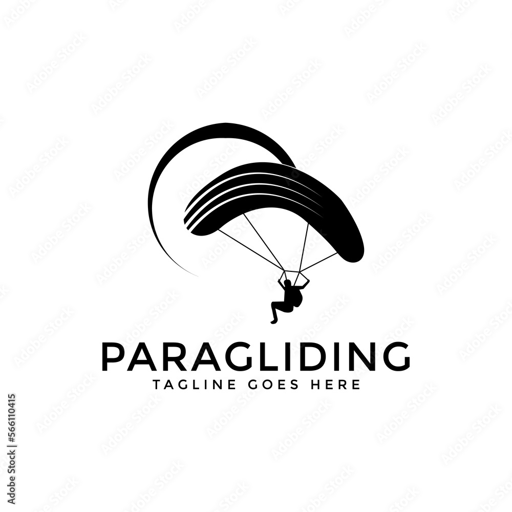 High Adventure Paragliding logo design inspiration. Paragliding logo ...