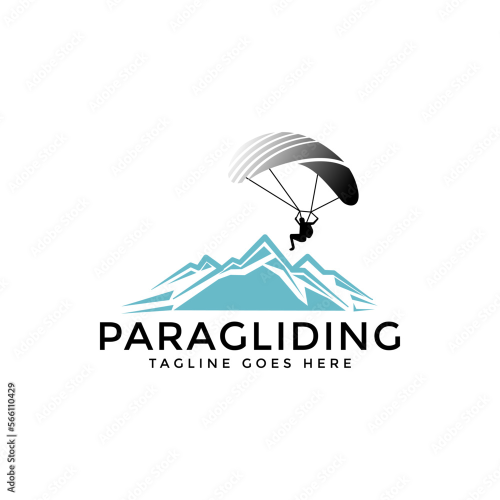 High Adventure Paragliding logo design inspiration. Paragliding logo ...