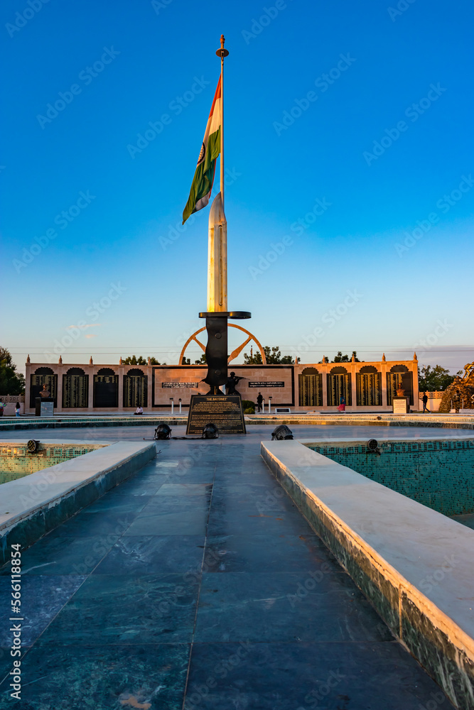 indian army unit insignia with national flag from unique perspective at ...