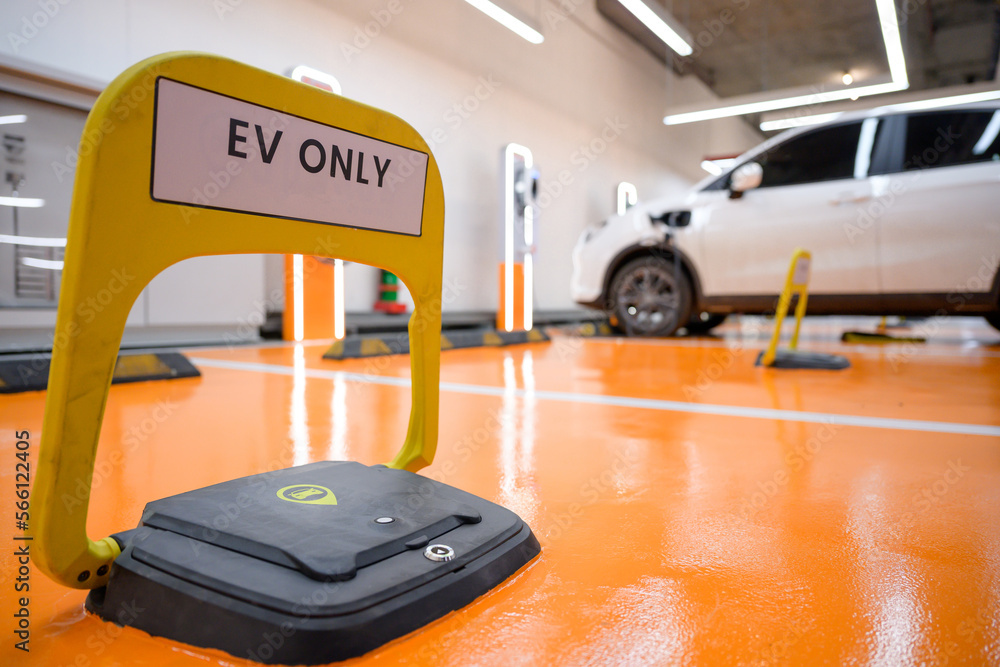 electric car park Electric vehicle charging station covered with epoxy ...