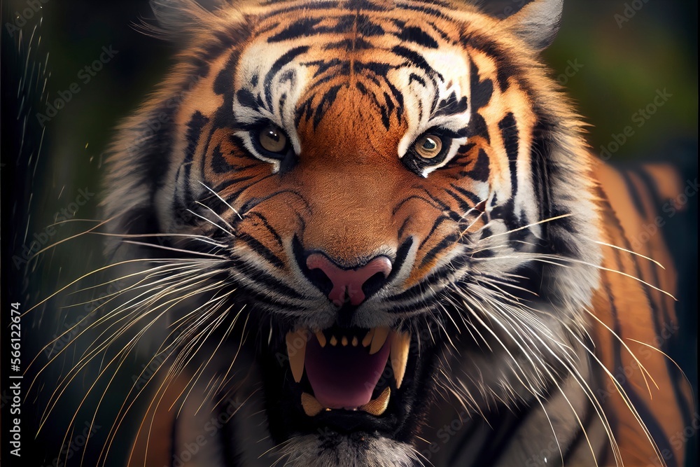 angry tiger with Generative AI Stock Illustration | Adobe Stock