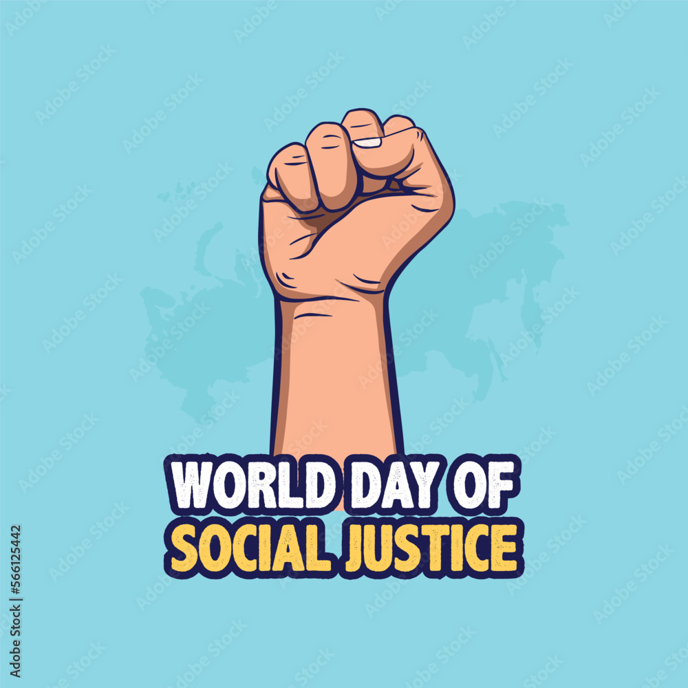 World day of social justice vector illustration with scales of justice ...