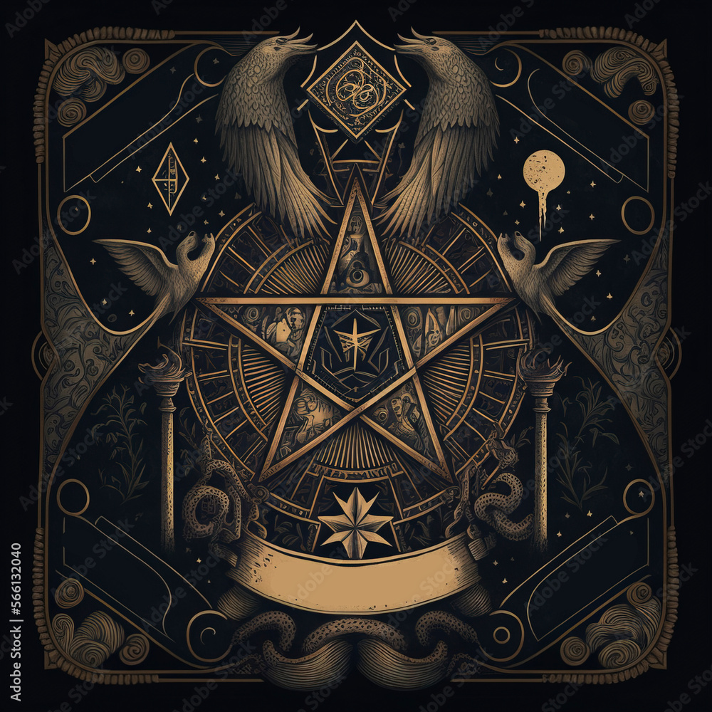 tarot card representing the occult Stock Illustration | Adobe Stock