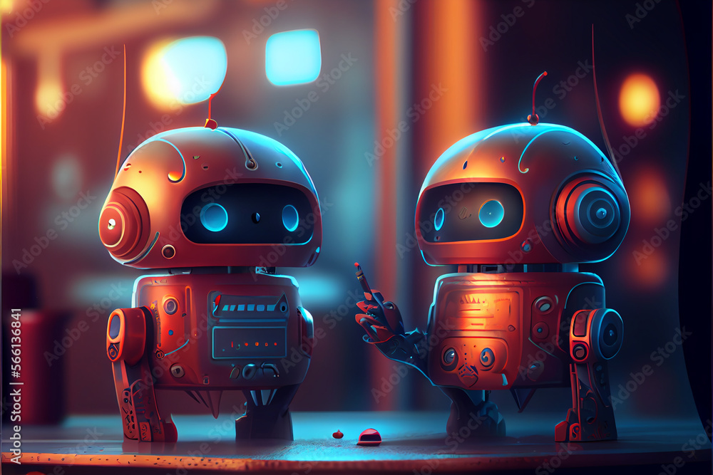 Cute chatbot wallpaper. generative ai Stock Illustration | Adobe Stock