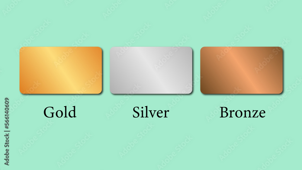 gold, silver and bronze card illustration of champion awards for first ...