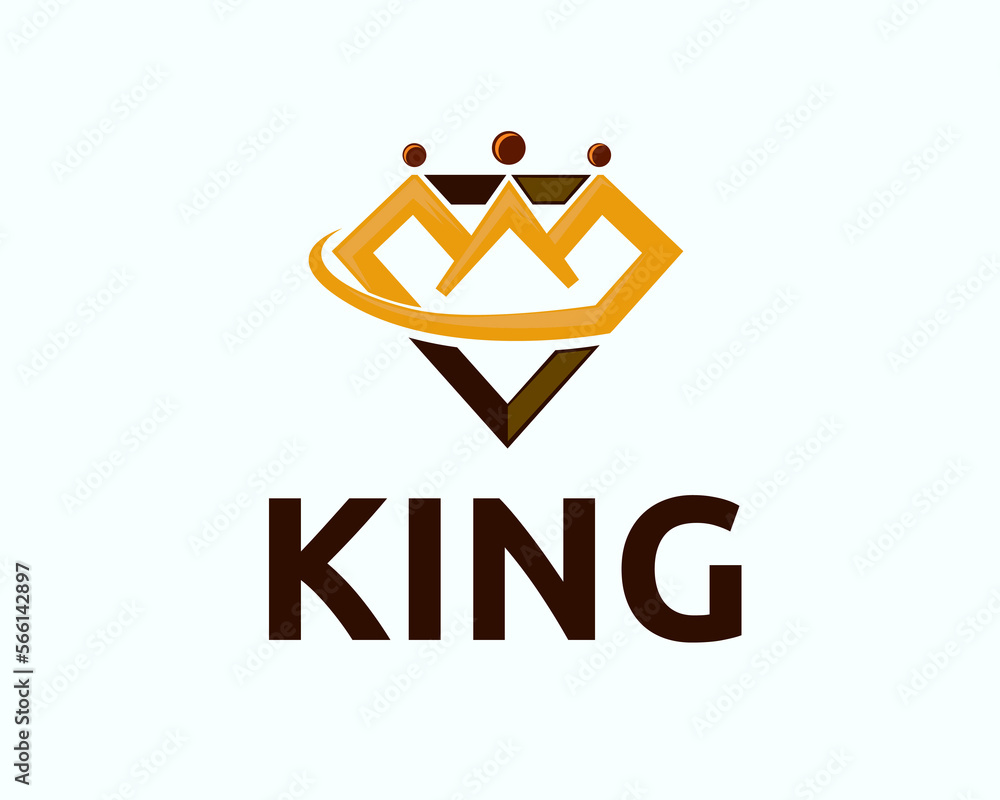 Crystal collaboration merge with crown royal king premium elegant logo ...