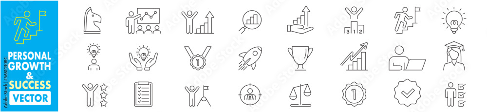 Personal growth icons collection Vector illustration Stock Vector ...
