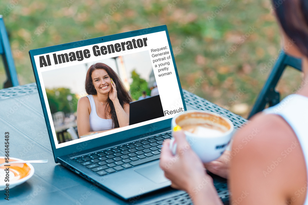 Artificial intelligence concept.Woman using AI,Artificial Intelligence ...