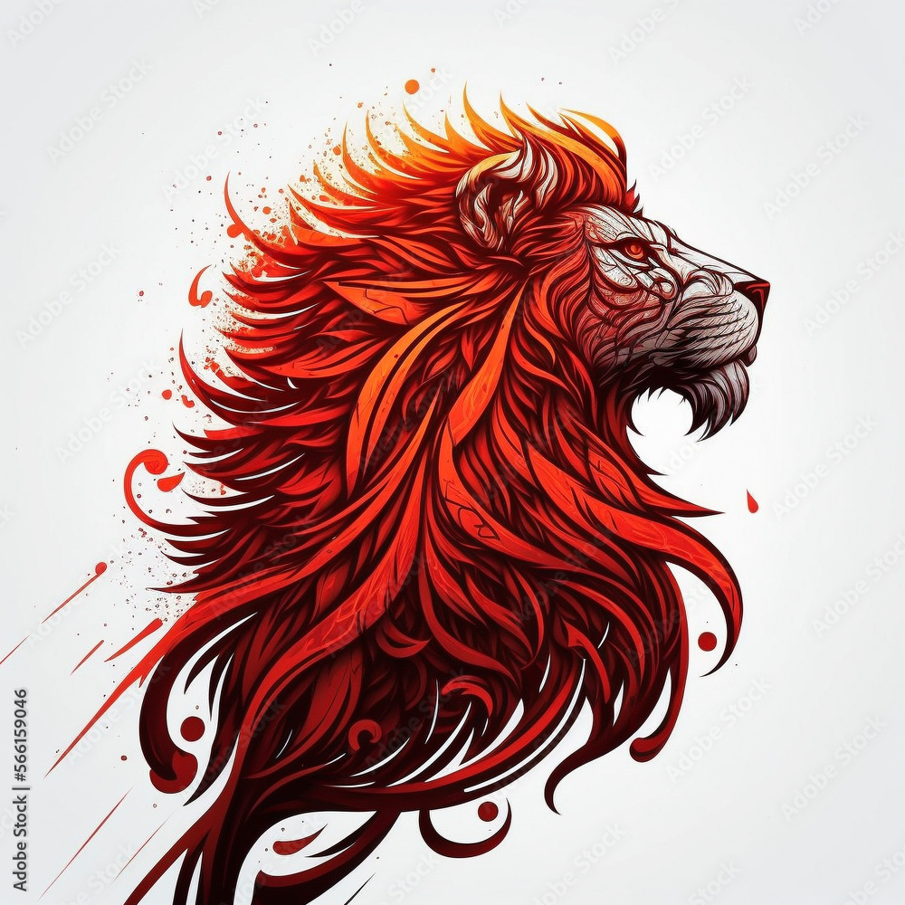 Lion Logo or Tattoo Design. generative ai Stock Illustration | Adobe Stock