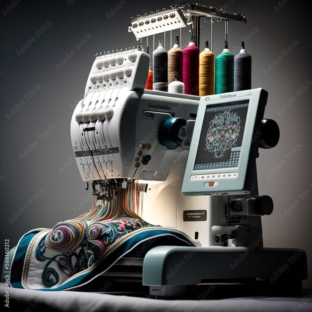 Modern and automatic high technology embroidery machine for textile or ...