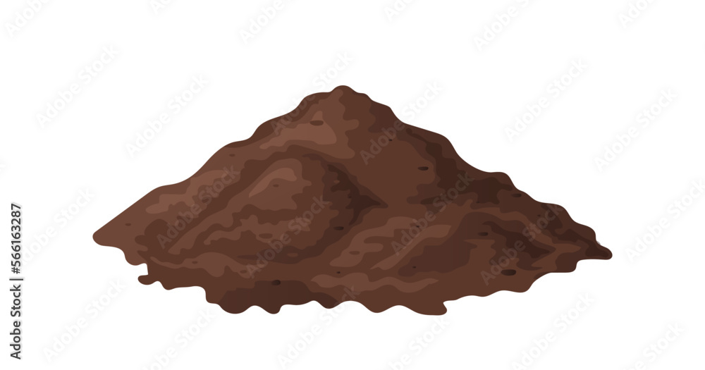 Pile of soil in cartoon. Heap of ground for agricultural. Vector ...