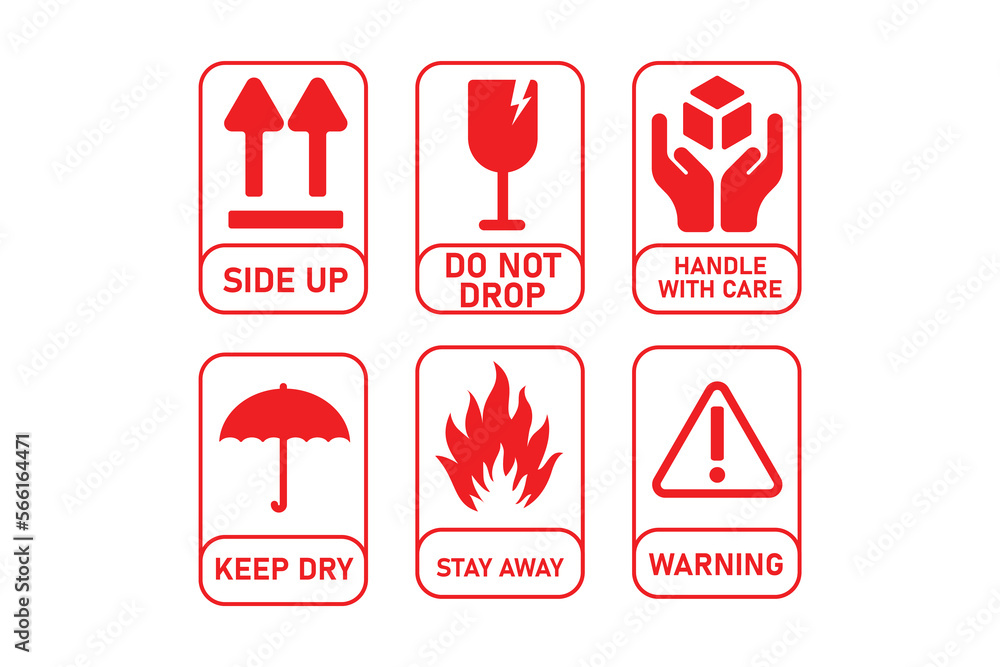 Fragile Label tag symbol packaging sticker vector design Stock Vector ...