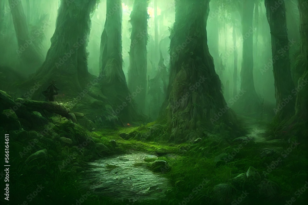 Feywild magical forest, dungeons and dragons adventuring concept art ...