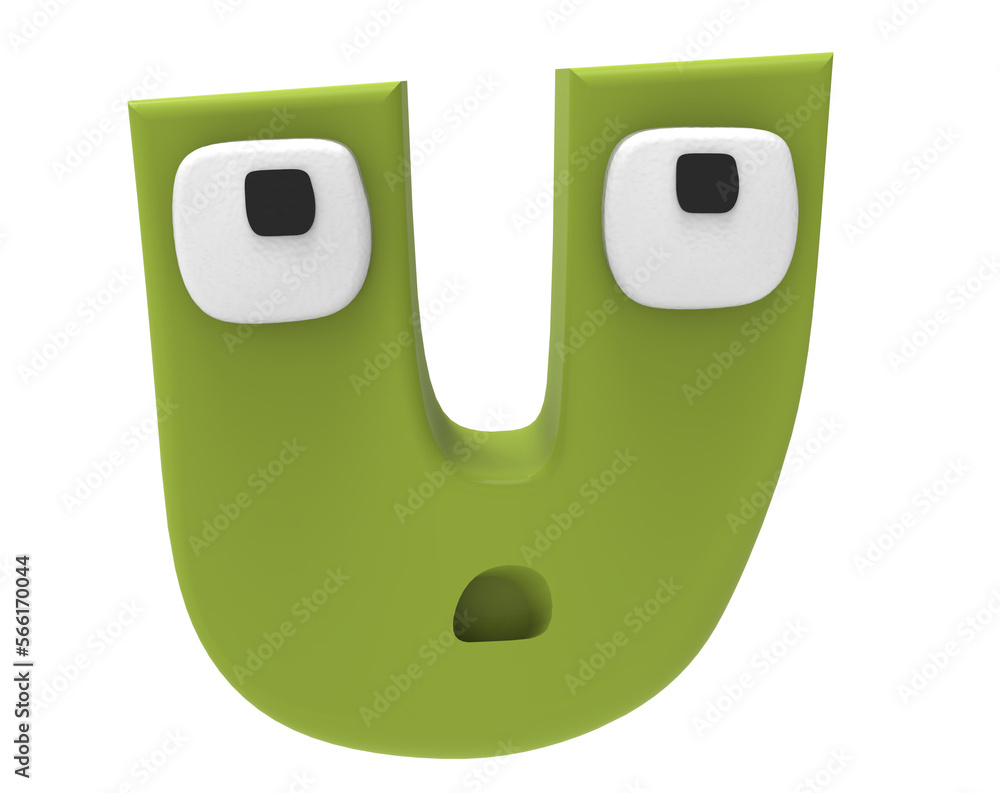 Alphabet Lore U 3D Stock Illustration | Adobe Stock