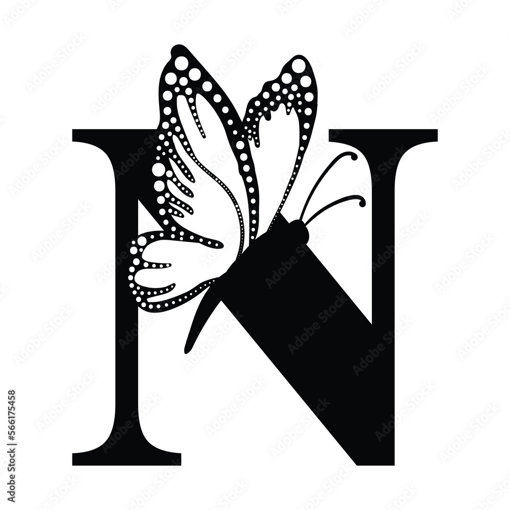 Butterfly Monogram SVG Alphabet Stock Vector | Adobe Stock