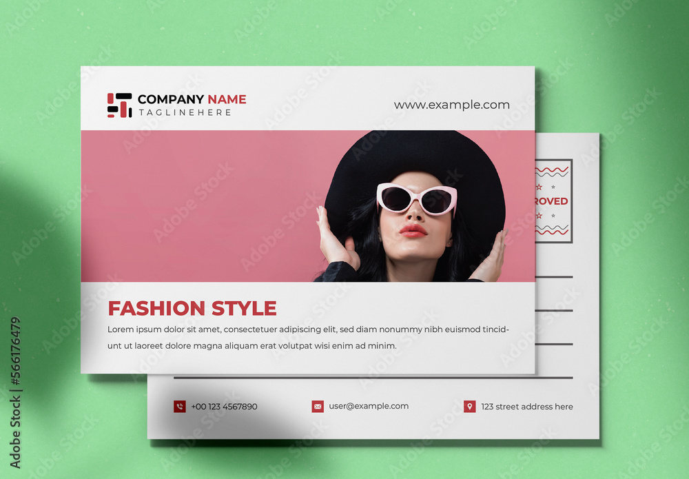 Fashion Post Card Design Template Layout Stock Template | Adobe Stock
