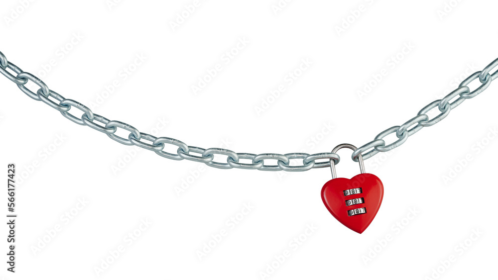 Abstract, red heart shaped combination lock, Symbol valentine and happy ...