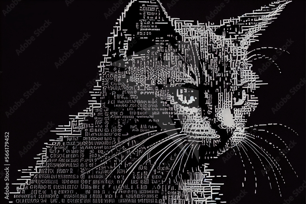 AI concept with illustration made of ascii code Stock Illustration | Adobe Stock