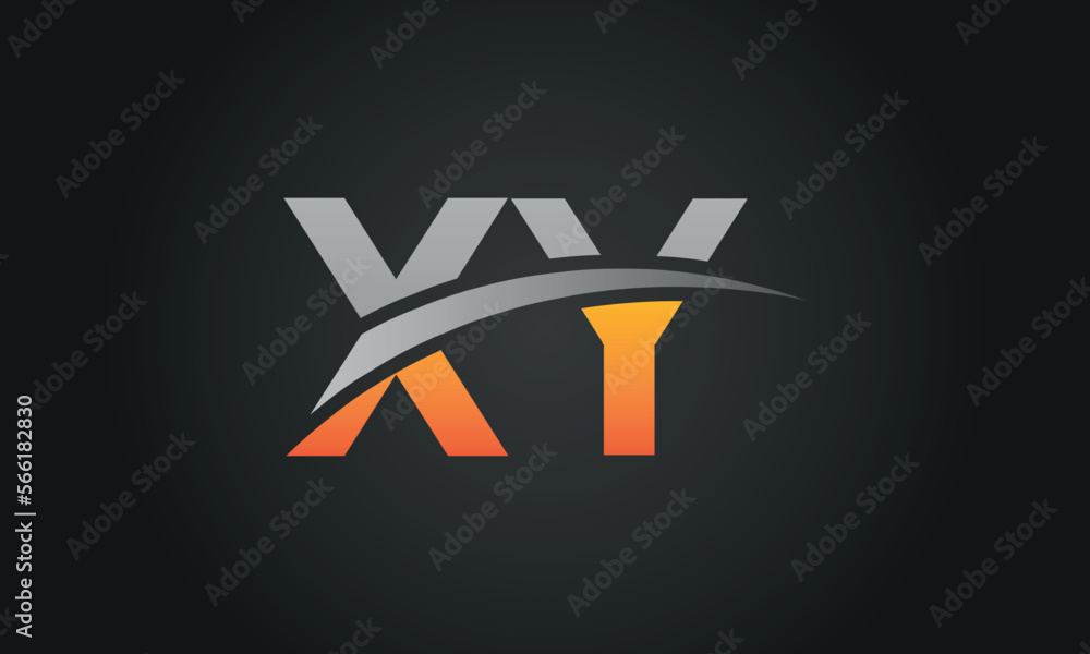 Initial Letter XY Logo Design With Swoosh Vector Illustration. Stock ...