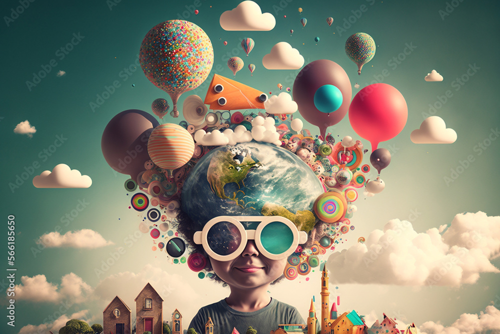 Magic imaginary world full with color and happiness. Generative ai ...