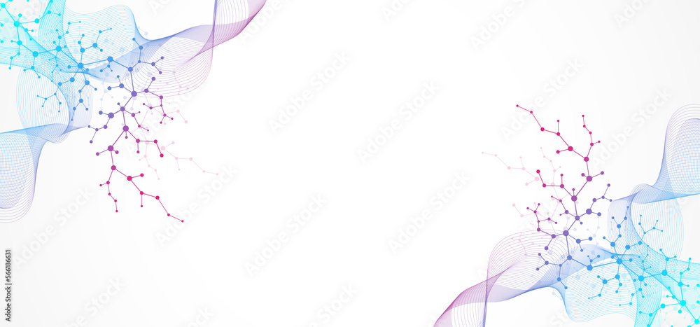 Molecular structure background. Science template wallpaper or banner ...