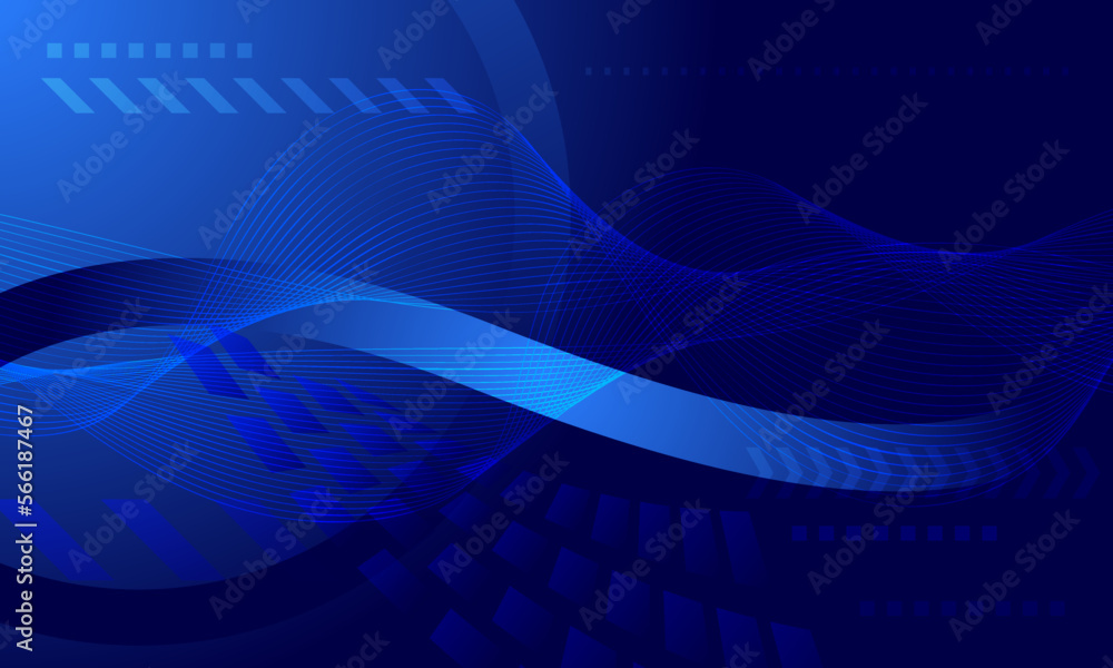 abstract blue curve lines connection technology background Stock Vector ...