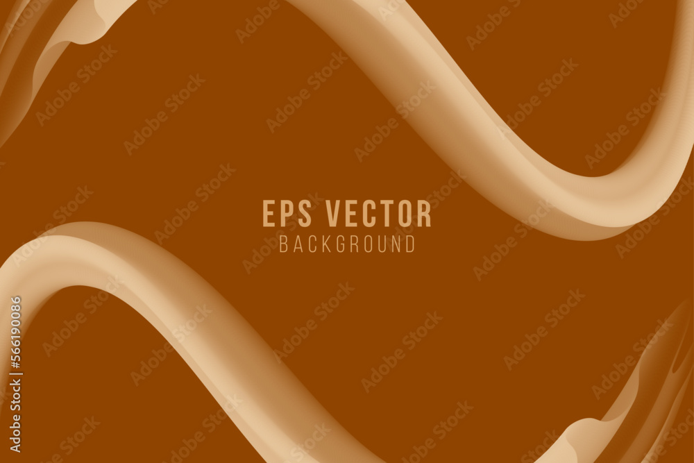 Simple fluid brown color gradient abstract background with dynamic wave ...