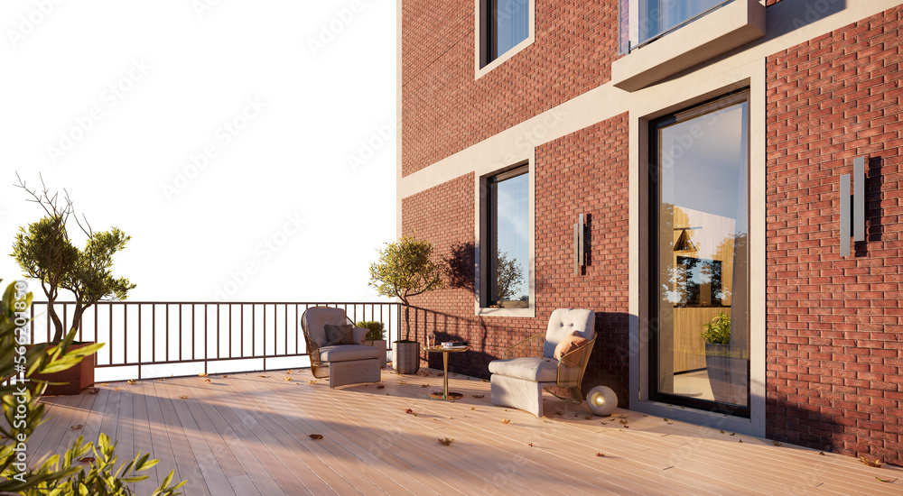 Residential building terrace advertisement 3d rendering PNG with ...