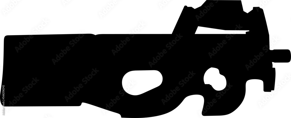 vector silhouette of FN P90 Stock Vector | Adobe Stock
