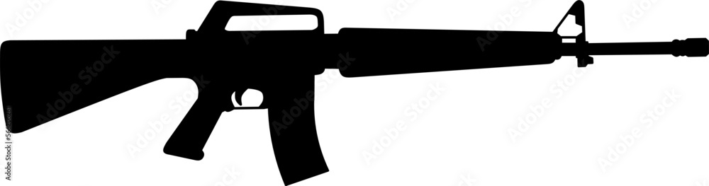 vector silhouette of m16 rifle Stock Vector | Adobe Stock