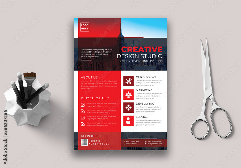Design Studio Business Flyer Template Stock Template | Adobe Stock