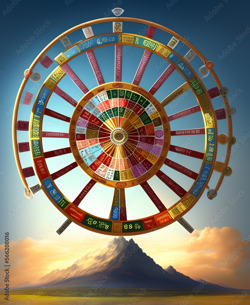 Wheel of Destiny, Generative AI Illustration Stock Illustration | Adobe ...