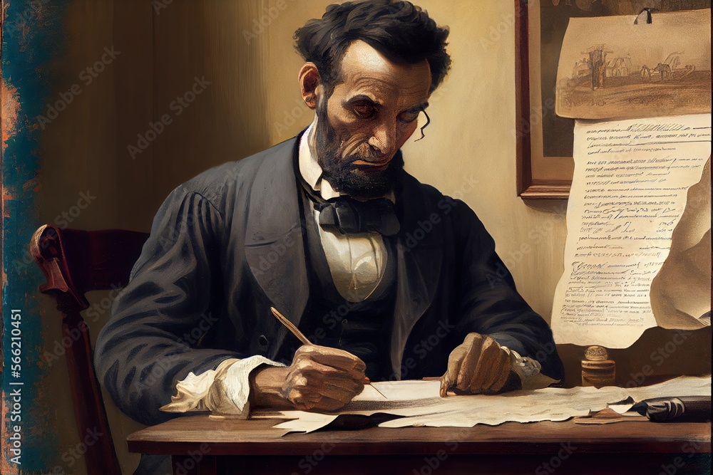 Abraham Lincoln illustration Generative AI Stock Illustration | Adobe Stock