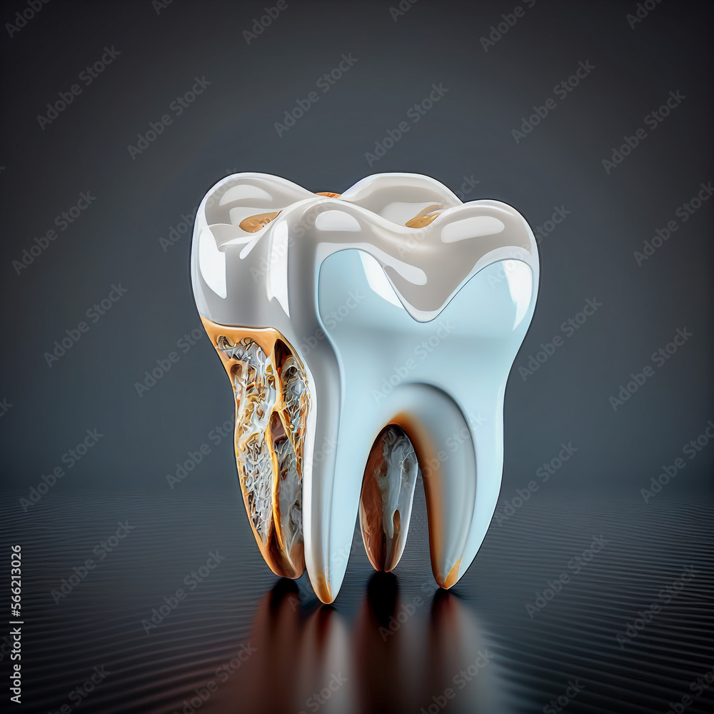 3d tooth in dentistry, Generative AI Art Illustration 04 Stock ...
