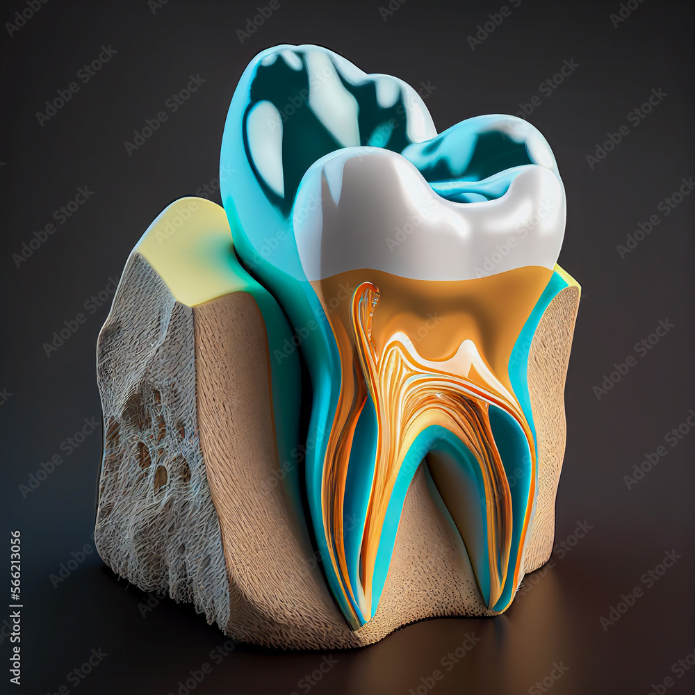 3d tooth in dentistry, Generative AI Art Illustration 01 Stock ...
