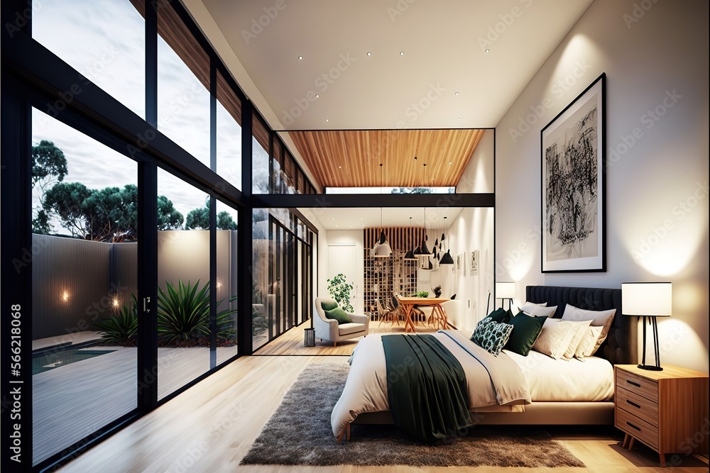 The Spacious Interior Of The Designer Master Bedroom In Luxury