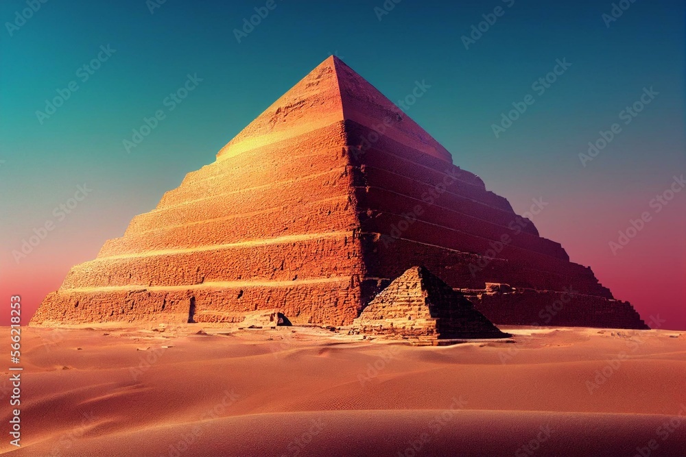 sea level rise in Egypt pyramids due to global warming. generative ai ...