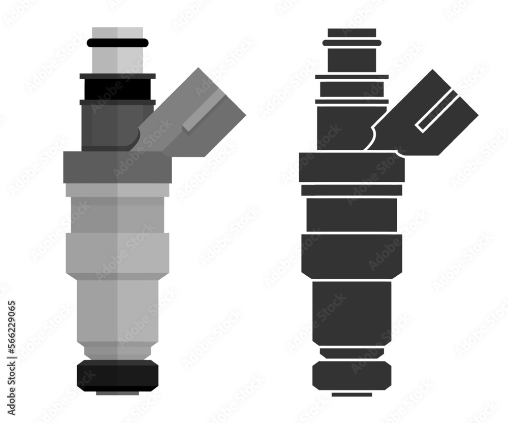 Fuel injector, injecting fuel into internal engine Stock-Vektorgrafik ...