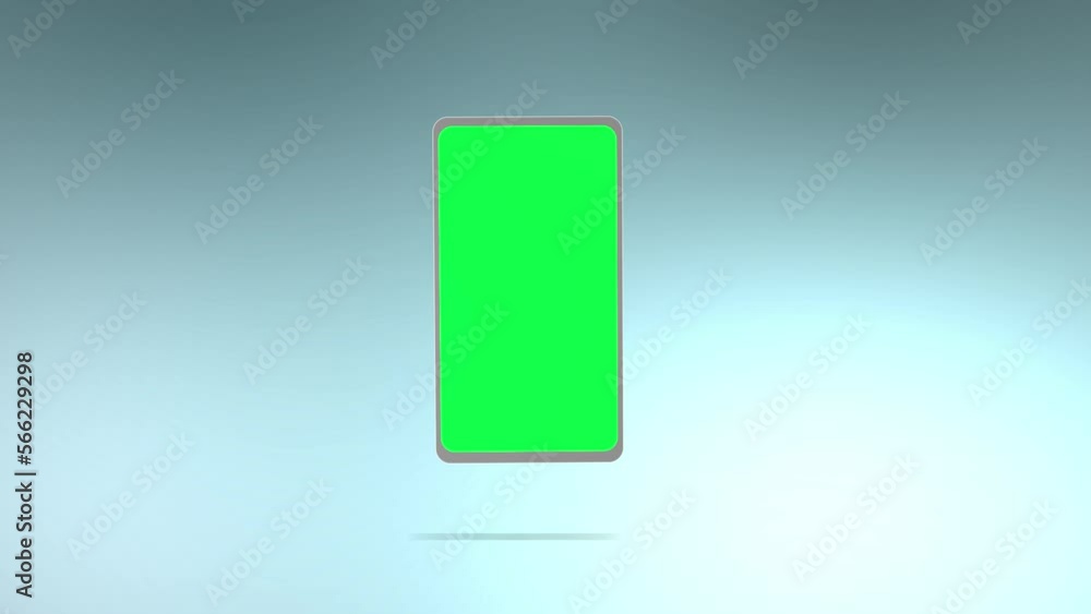 Smartphone with green screen isolated on white background. 4K animation ...