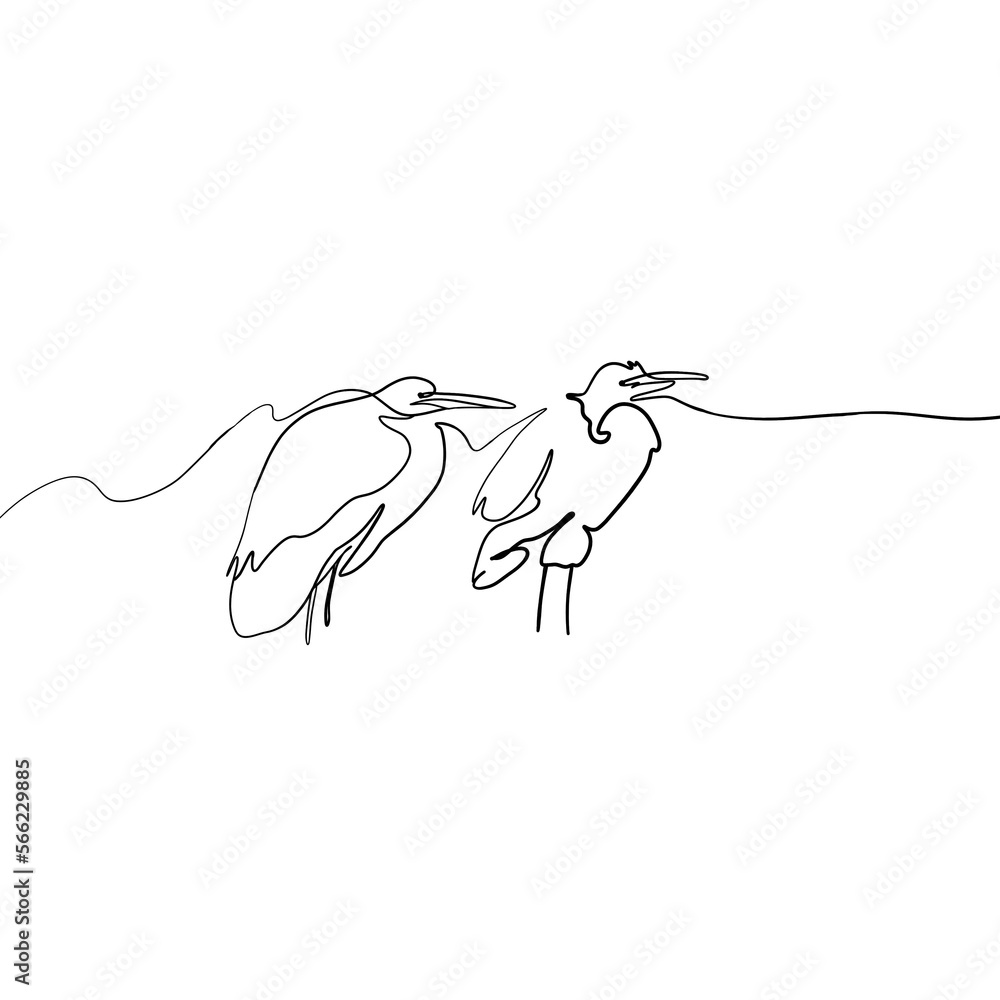 one line drawing bird vector, illustration minimalism birds flying on ...