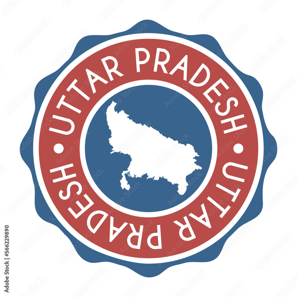 Uttar Pradesh, India Badge Map Vector Seal Vector Sign. National Symbol ...