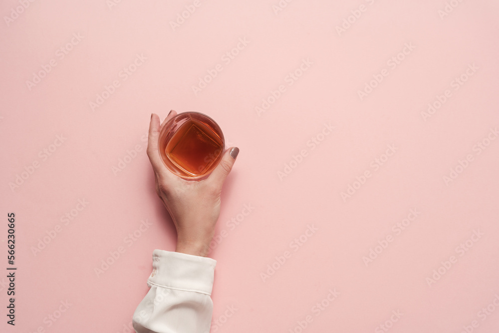 Hand reaching for a glass of alcohol. woman alcoholism concept Stock ...