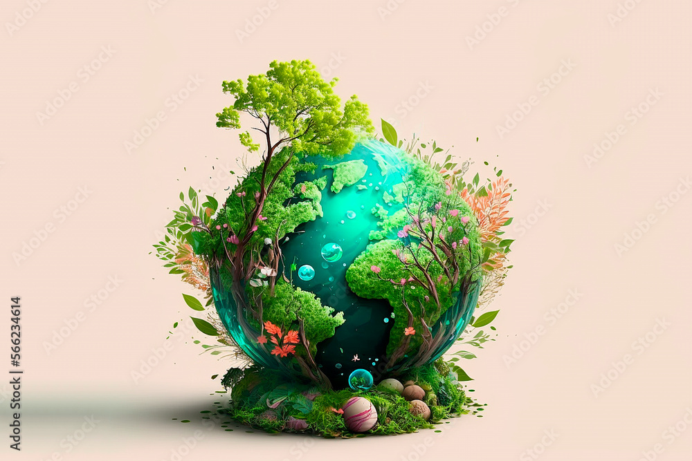 World environment and earth day concept with globe Stock Illustration ...