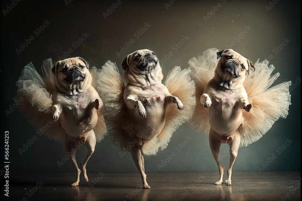 dog Ballerina dancer corps de ballet illustration generative ai ...