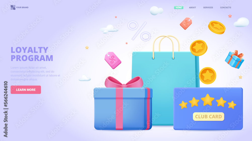 Loyalty program, club card, club membership, earning loyalty points ...