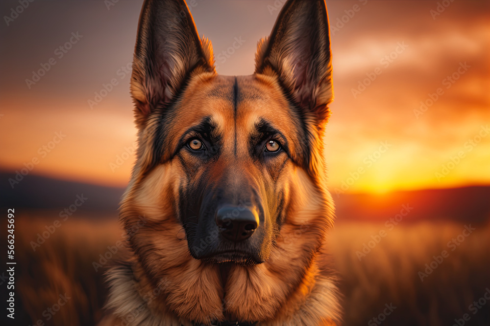 German shepherd. Portrait of a german shepherd dog. Dog portrait Stock ...