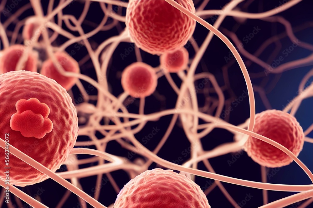 T-Cells fighting viruses in Blood Stream, Immunotherapy concept, T-Cell ...