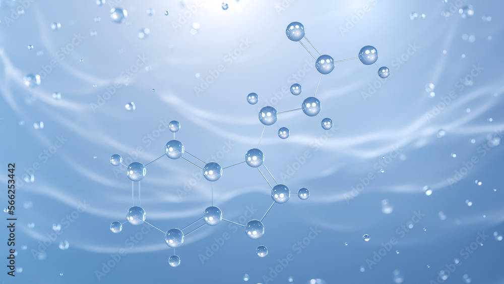 3-indolepropionic acid molecular structure, 3d model molecule ...