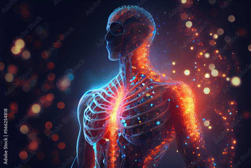 Human Body and DNA Structure - Generative AI illustration Stock ...