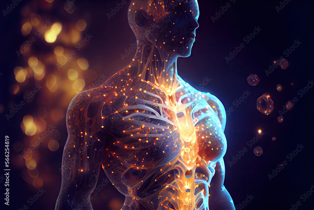 Human Body and DNA Structure - Generative AI illustration Stock ...